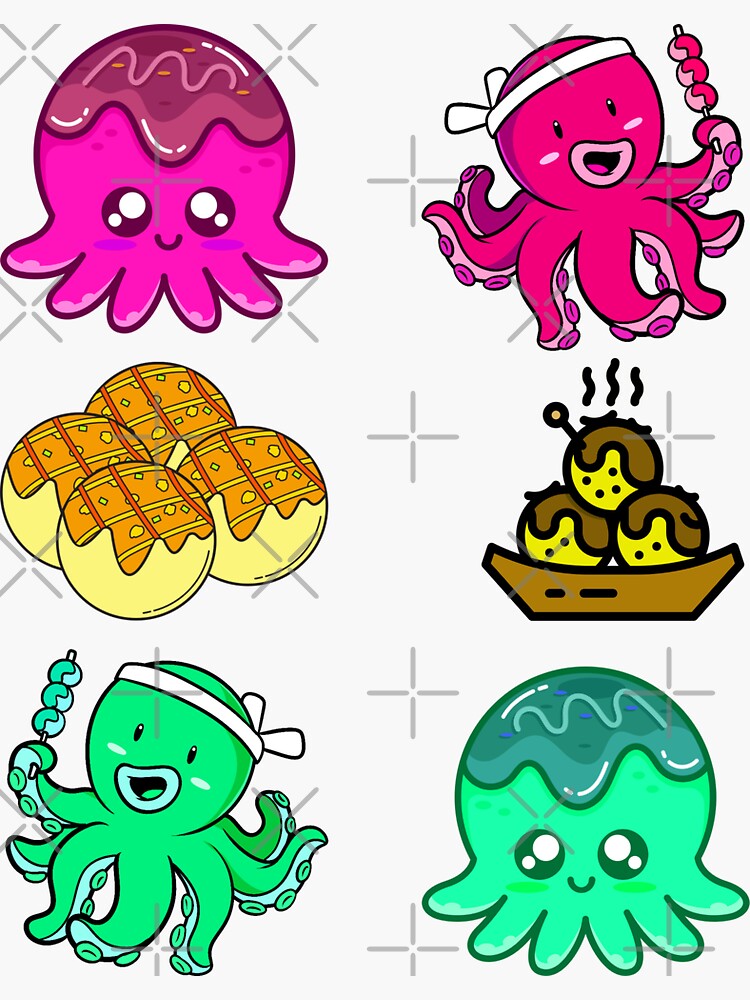 "kawaii takoyaki cute japanese food vintage" Sticker for Sale by ...
