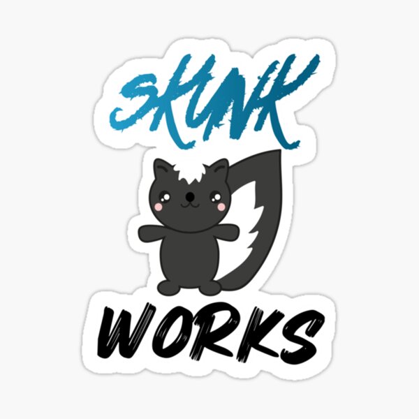 "Skunk works " Sticker for Sale by futureofflightP | Redbubble