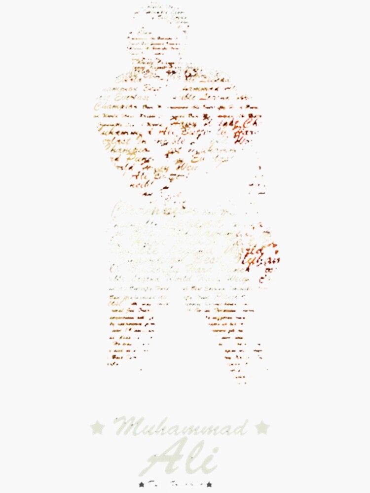 "Muhammad Ali Typography Classic E" Sticker for Sale by kimbeltzsve ...