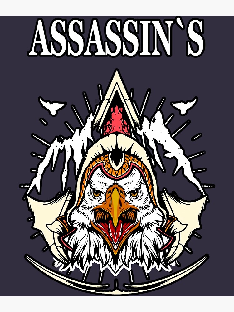 "Assassins Live An Idyllic Open World Assassins Logo Vintage" Art Print ...