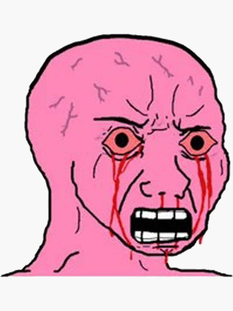 "Wojak Angry" Sticker for Sale by denasrely | Redbubble