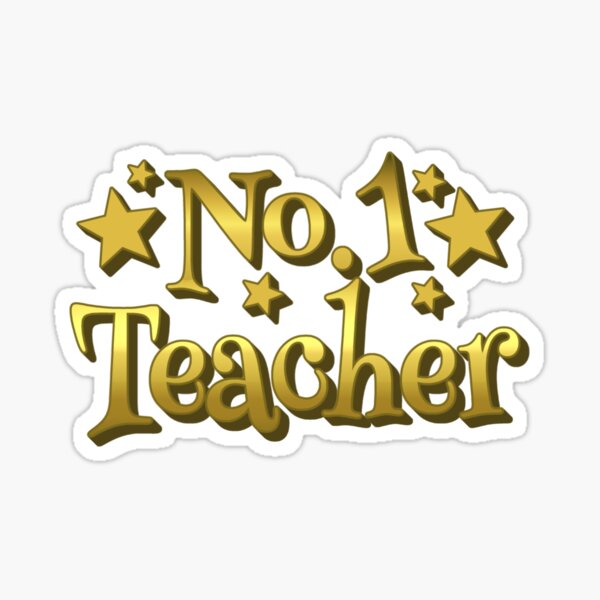 "No1 Teacher Gold Rainbow And Stars Design" Sticker for Sale by ...