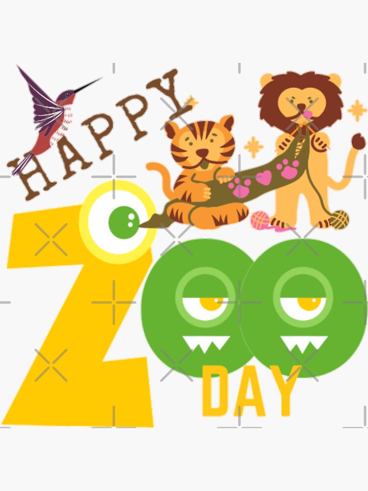 "HAPPY ZOO DAY- AMERICA ZOO DAY" Sticker for Sale by OurTrendyStuff ...