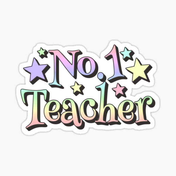 "No1 Teacher Pastel Rainbow And Stars Design" Sticker for Sale by ...
