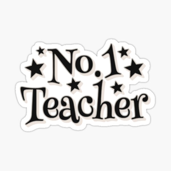 "No1 Teacher Black Text And Stars Design" Sticker for Sale by ...