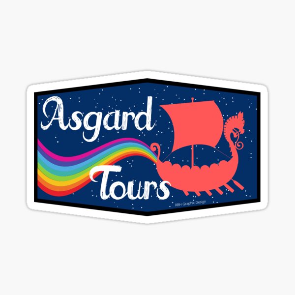 "Asgard Tours Sticker" Sticker for Sale by RBHGraphicDzn | Redbubble
