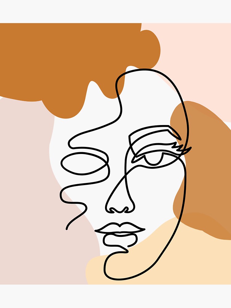 "One Line Art Minimalistic and Aesthetic Lover" Sticker for Sale by ...