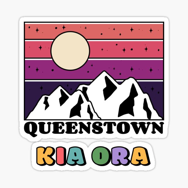 "Queenstown - Sunset skiing " Sticker for Sale by PaperflyStudio ...