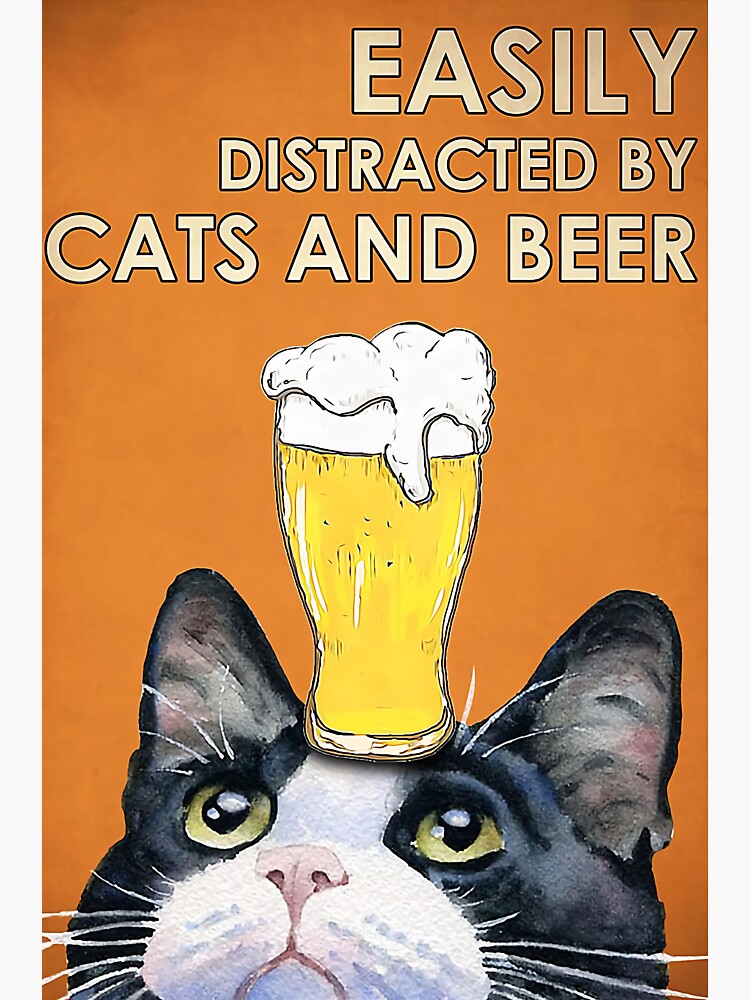"Cats And Beer" Sticker for Sale by mothis-shop | Redbubble