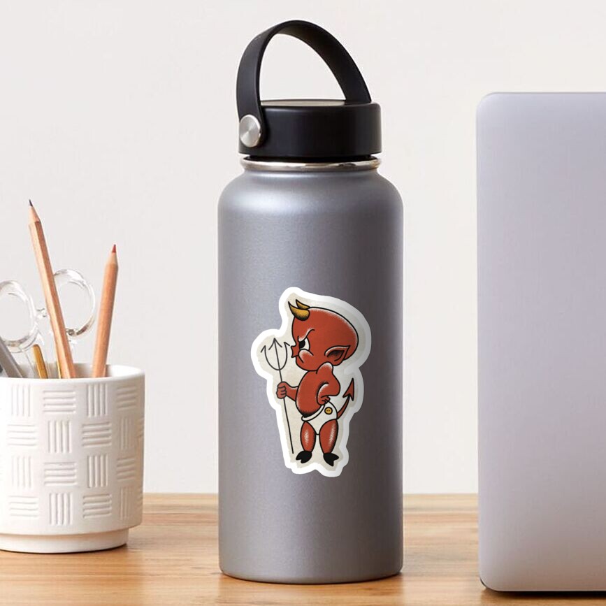 "Little hot stuff devil flash" Sticker for Sale by Elixerdesign | Redbubble