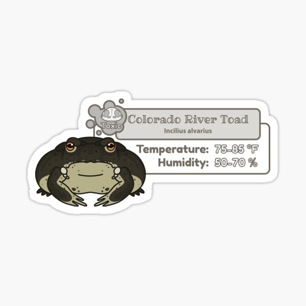 "Colorado River Toad (Dark Grey) - Simple Info - Imperial" Sticker for ...