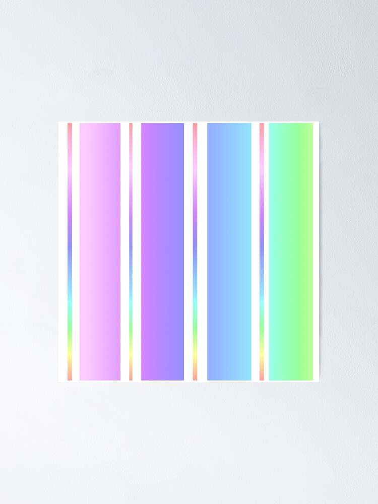 "Rainbow pastel color combination | pastel color lines" Poster for Sale ...