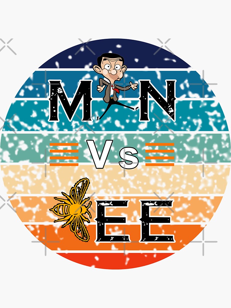 "man vs bee design with vintage color " Sticker for Sale by Ovrostore ...