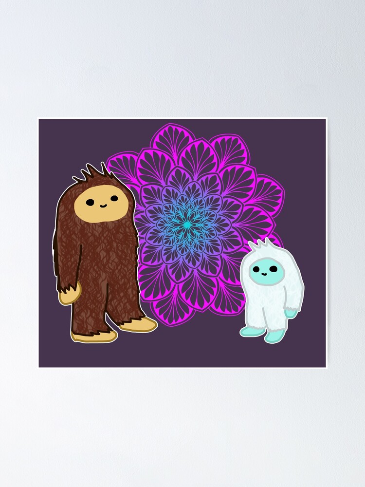 "Baby Squatch and Yeti" Poster for Sale by Moopichino | Redbubble