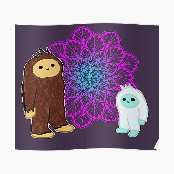 "Baby Squatch and Yeti" Poster for Sale by Moopichino | Redbubble