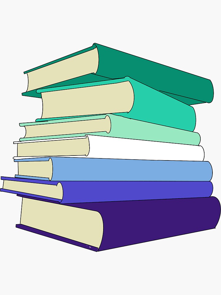 "Ocean Reader Book Stack " Sticker for Sale by Kwirtle | Redbubble