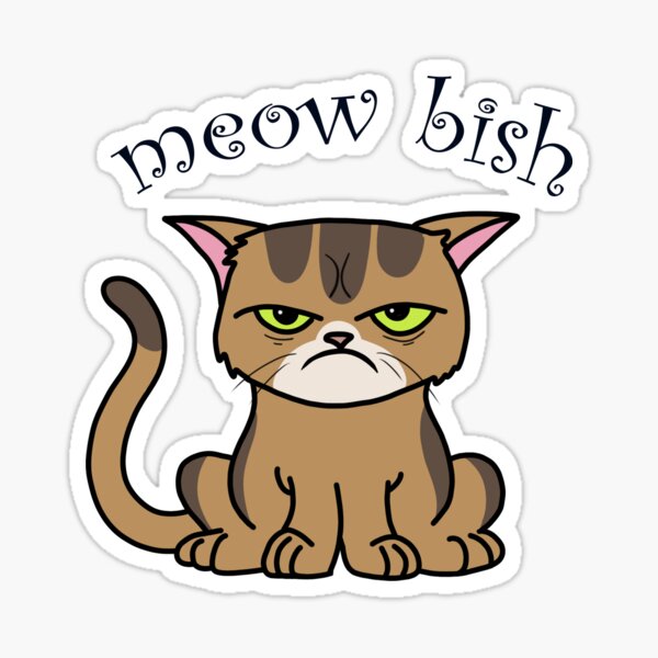 "GRUMPY CAT" Sticker for Sale by ouioui25 | Redbubble