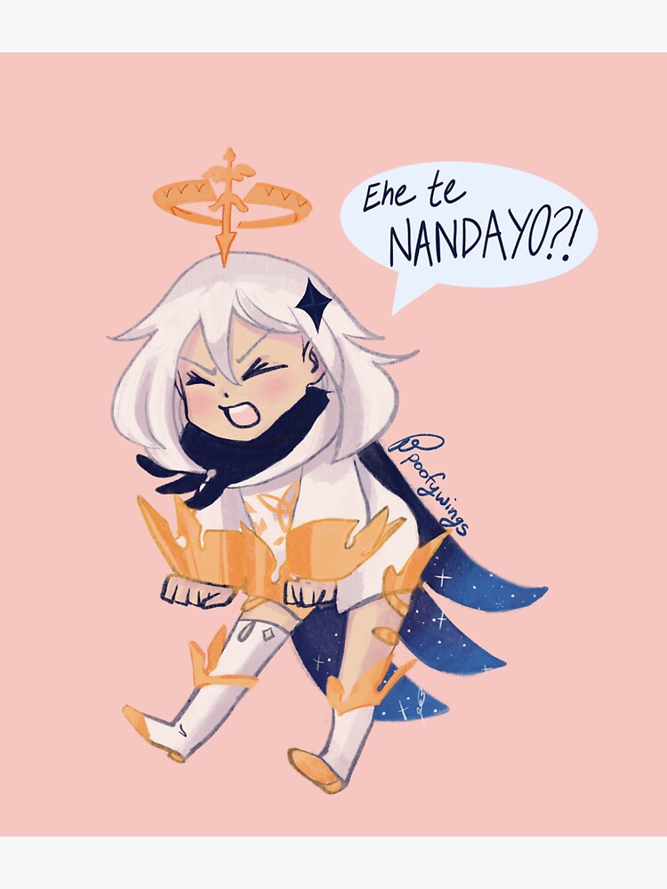Paimon Ehe Te Nandayo Sticker For Sale By Poofywings Redbubble
