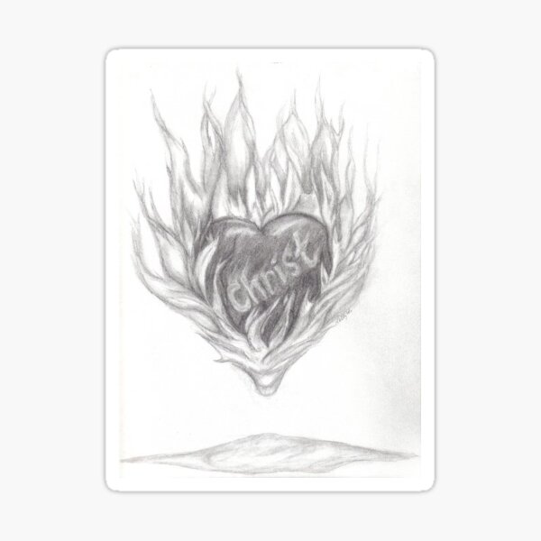 "Burning heart" Sticker for Sale by InHisImageArts | Redbubble
