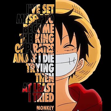 "Monkey D Luffy Quotes Poster" Sticker for Sale by davidshul | Redbubble