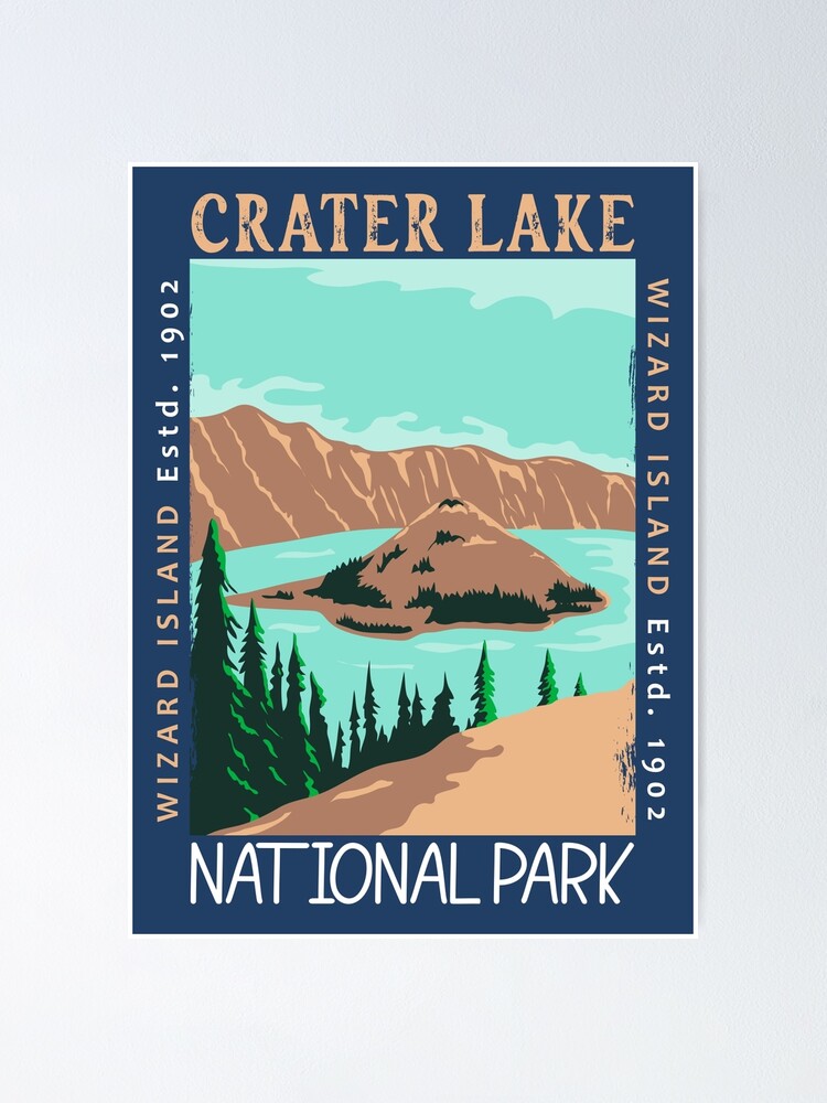 "Crater Lake National Park Oregon Distressed" Poster for Sale by ...