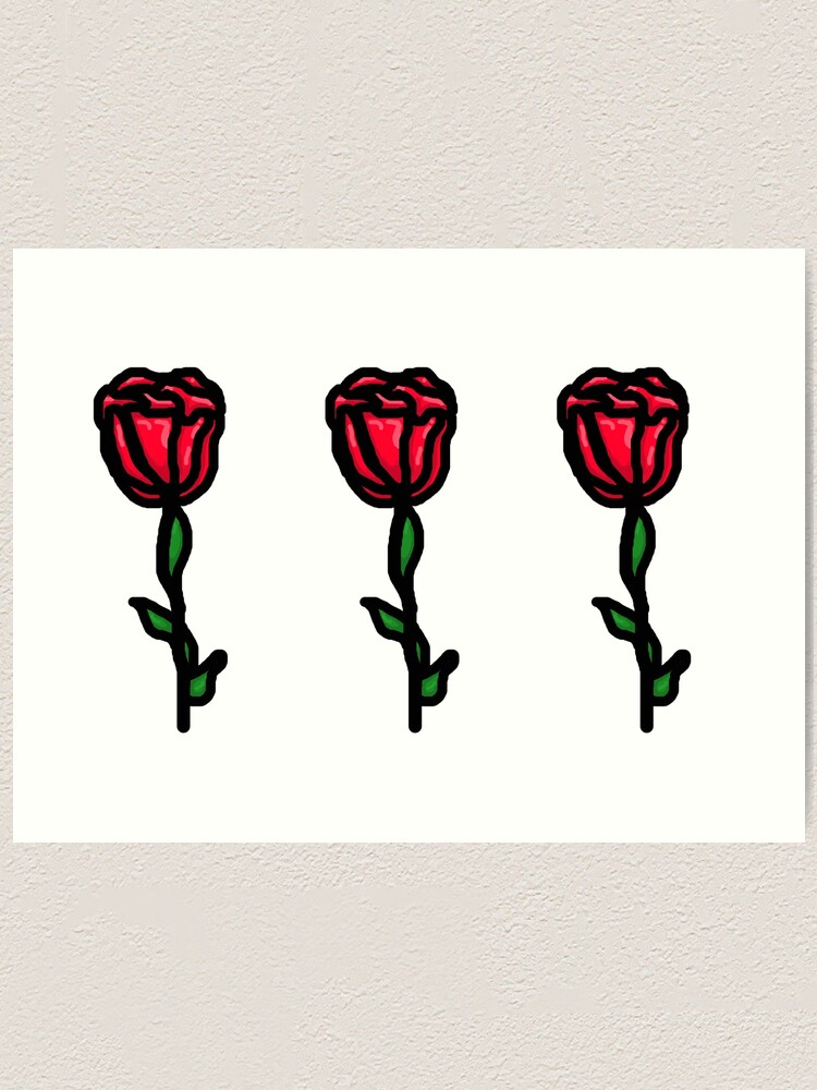 "Triple Rose Drawing" Art Print by jadebolger8 | Redbubble