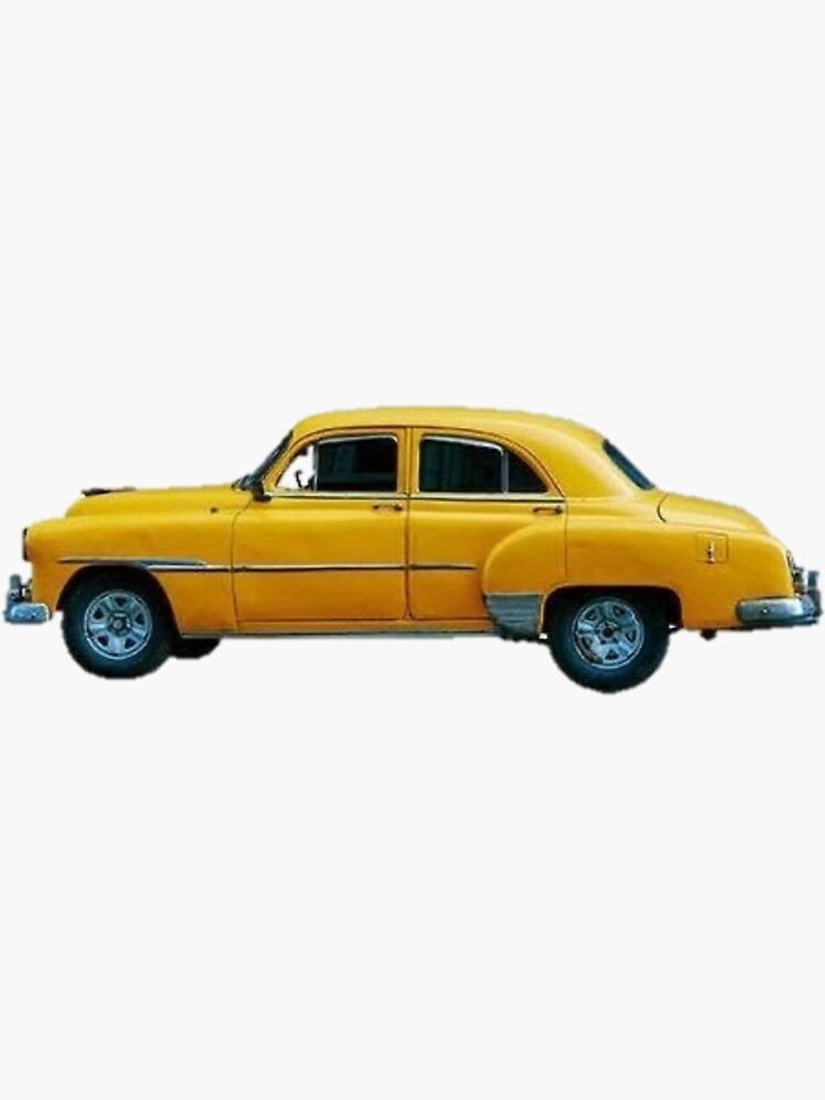"Classic American Vintage Yellow Car" Sticker for Sale by zarabukhari ...