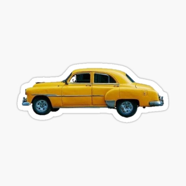 "Classic American Vintage Yellow Car" Sticker for Sale by zarabukhari ...