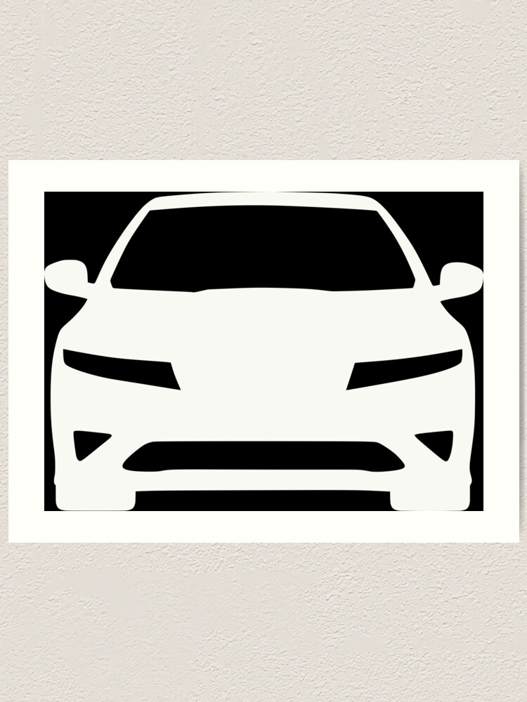 "Honda Civic 8th generation FK FN Civic white silhouette" Art Print for ...