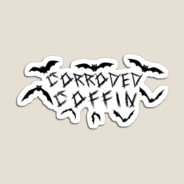 "Corroded Coffin Logo with Bats | Stranger Things, Eddie Munson" Magnet ...