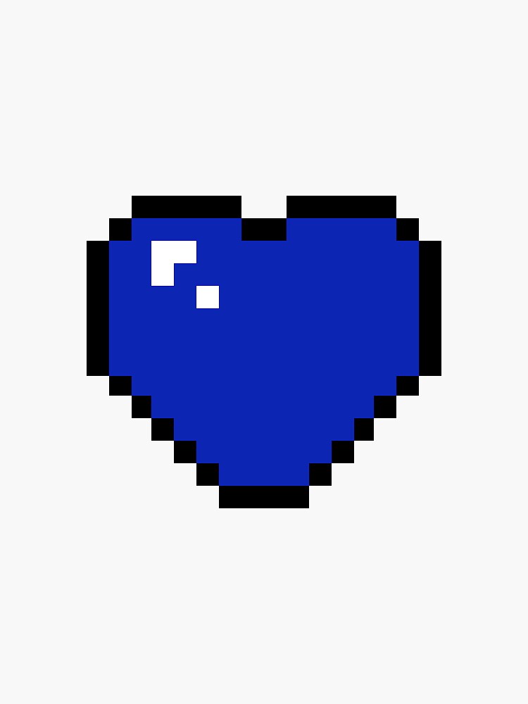 "Cute Blue Pixel Heart Design " Sticker for Sale by FourBlockArt ...