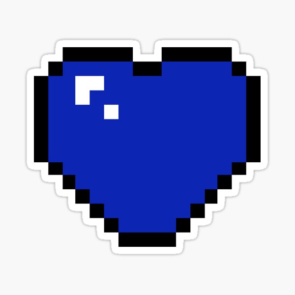 "Cute Blue Pixel Heart Design " Sticker for Sale by FourBlockArt ...