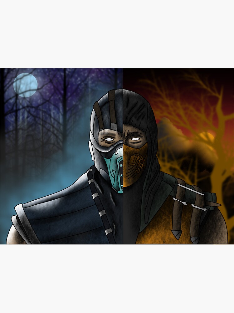 "Scorpion and Sub-Zero graphic" Sticker for Sale by Ewanrose99 | Redbubble