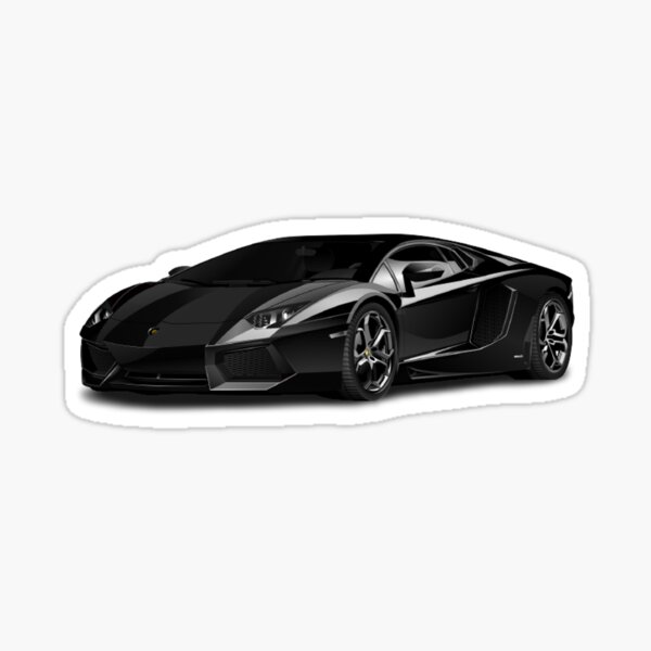 "Black Lamborghini Aventador" Sticker for Sale by TheSupercarClub ...