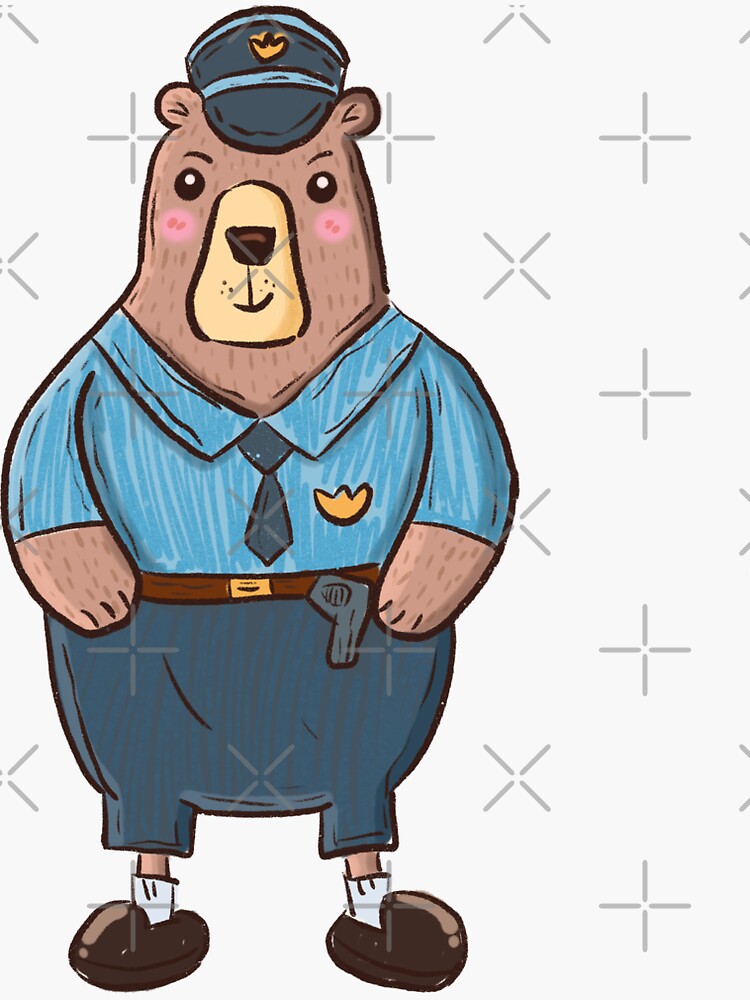 "The police bear." Sticker for Sale by Motto5682 | Redbubble