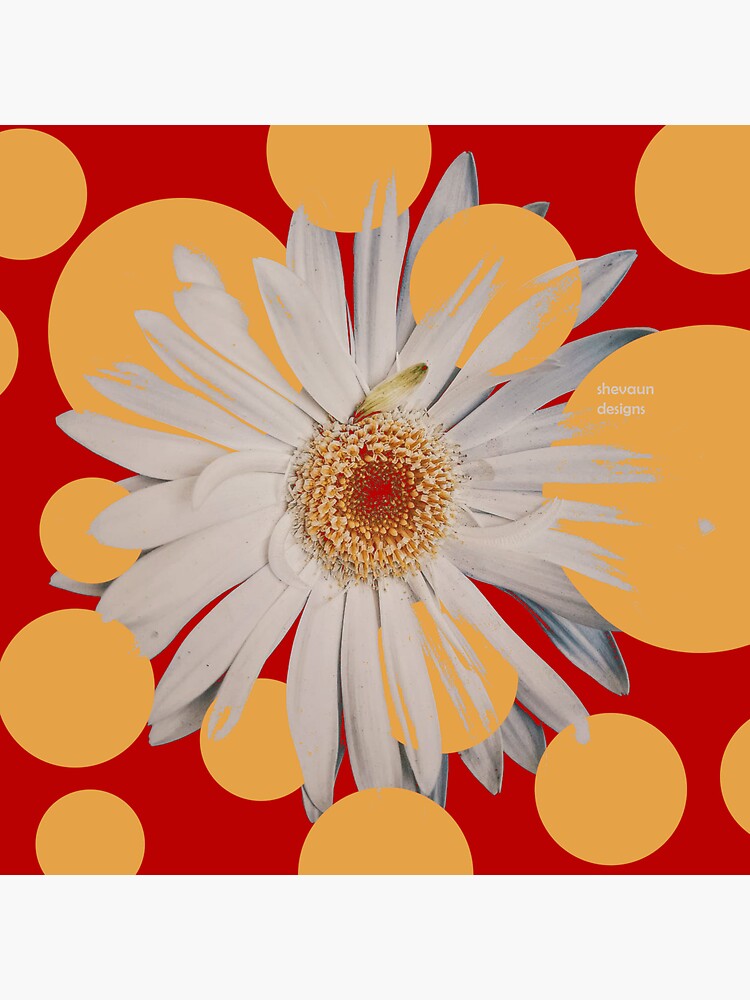 "Reggae Flower | Hippie White Daisy, Red and Yellow Polka Dots ...