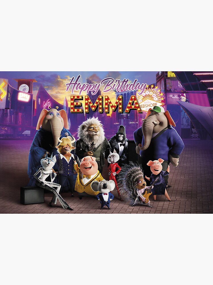 "Sing 2, Birthday Party Backdrop poster" Sticker for Sale by jollydawn ...