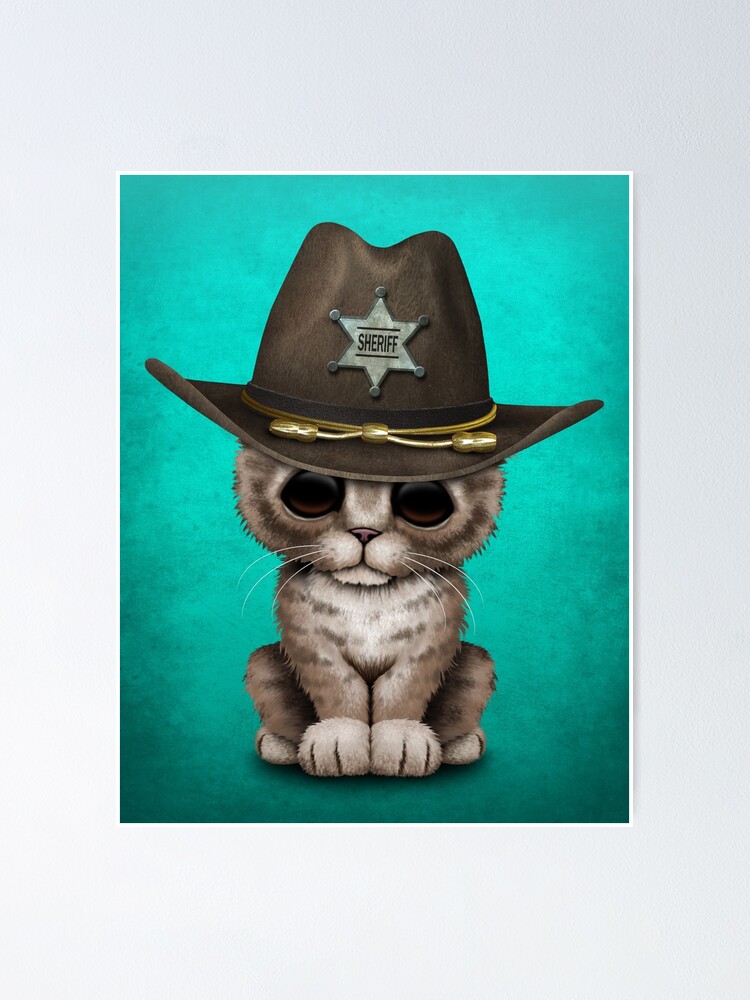"Cute Kitten Sheriff" Poster by JeffBartels | Redbubble