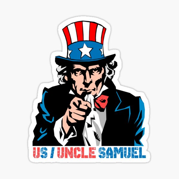 "US / UNCLE SAMUEL" Sticker for Sale by DearlArt | Redbubble