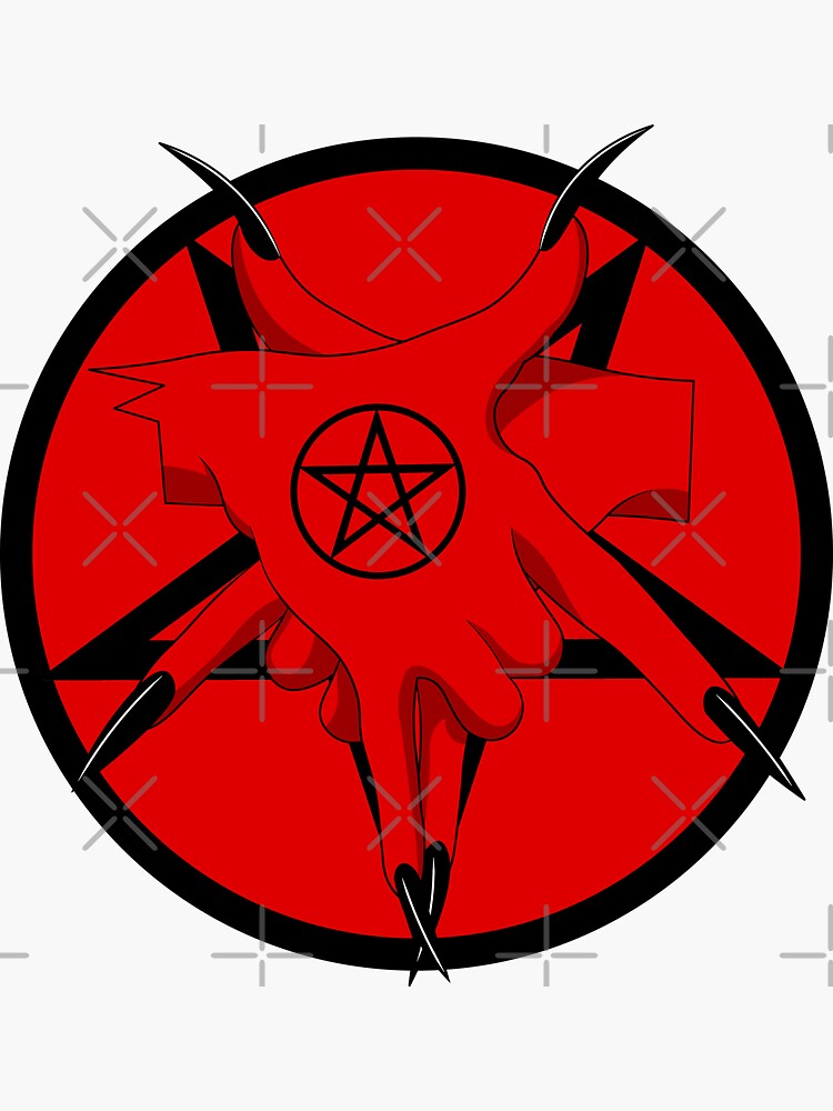 "Demon hand sign pentagram illustration" Sticker for Sale by ...