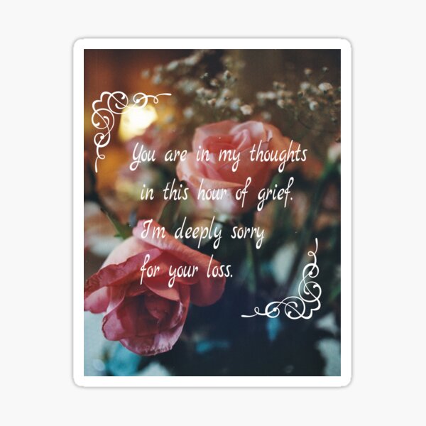 "Condolences, sympathy card" Sticker for Sale by Pato-D | Redbubble