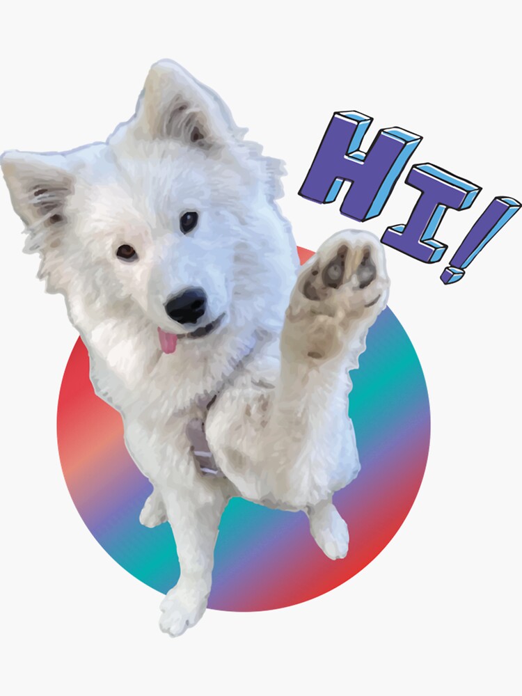 "Dog waving hello Premium Scoop " Sticker for Sale by TillynWilbur ...