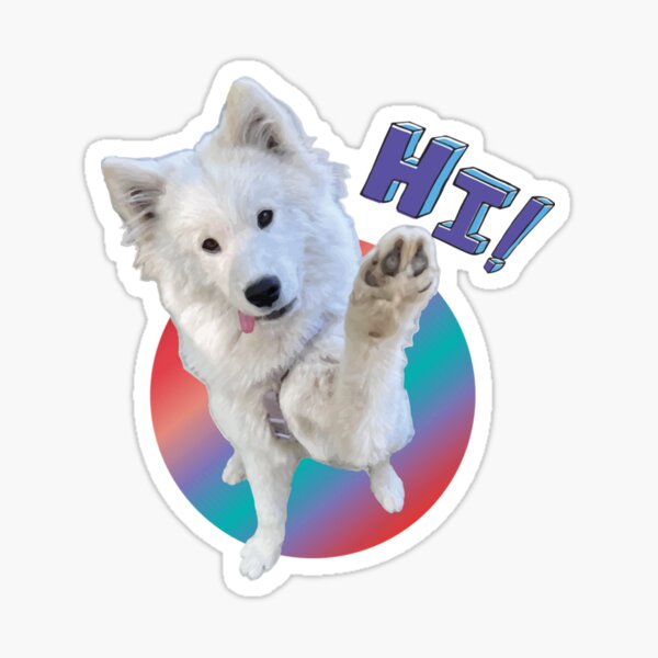 "Dog waving hello Premium Scoop " Sticker for Sale by TillynWilbur ...