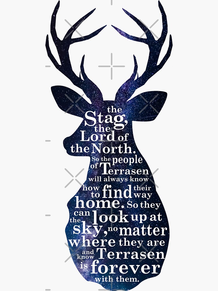 Throne Of Glass The Stag The Lord Of The North Sticker For Sale By Yairalynn Redbubble