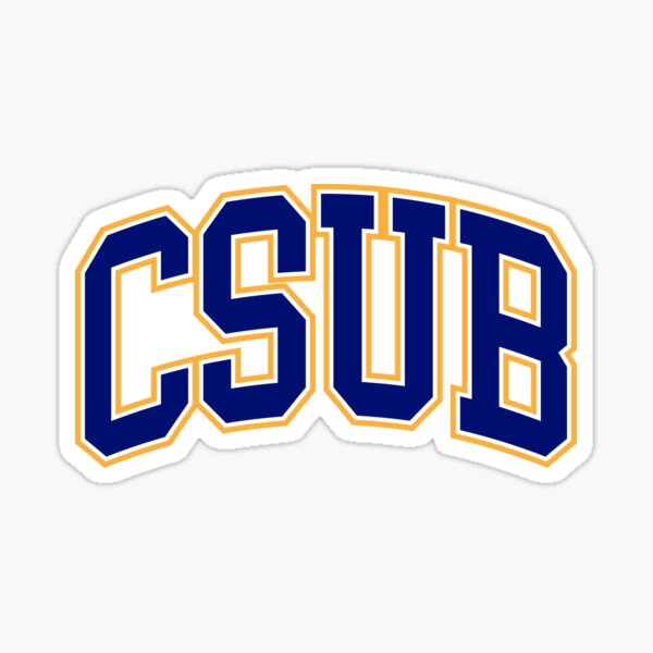 "csub - college font curved" Sticker for Sale by scollegestuff | Redbubble