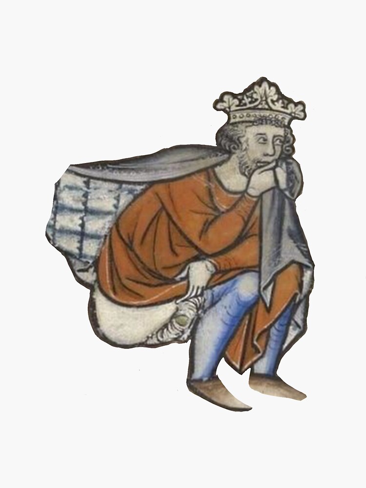 "Medieval #29 - The Poo King" Sticker for Sale by libraryworm | Redbubble