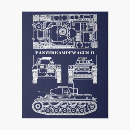 "Panzer II 2 Tank German WW2 Light Tanks Blueprints Diagram Gift" Art ...