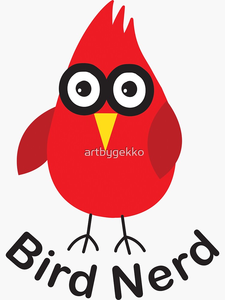 "Bird Nerd" Sticker for Sale by artbygekko | Redbubble