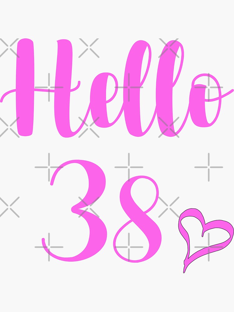 "Hello 38 - Cute 38th Birthday Gift For Men & Women - 38th Wedding ...