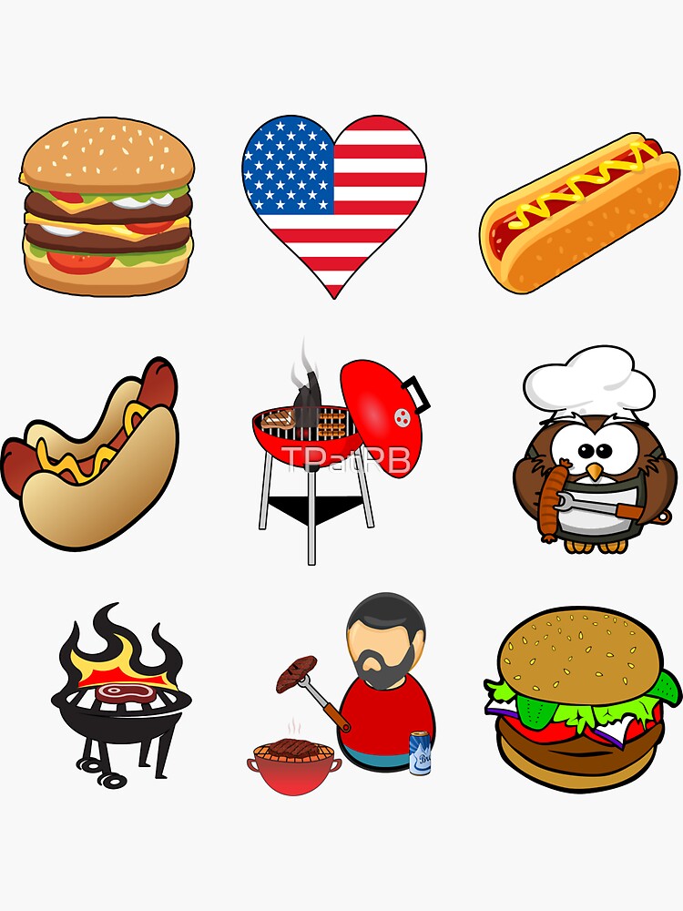 "Summertime Bar-B-Que Sticker Pack Design" Sticker for Sale by TPatRB ...